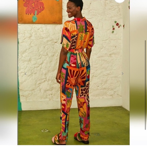 FARM Rio | Pants & Jumpsuits | Farm Rio Nwt Tropical Collage Colorful ...